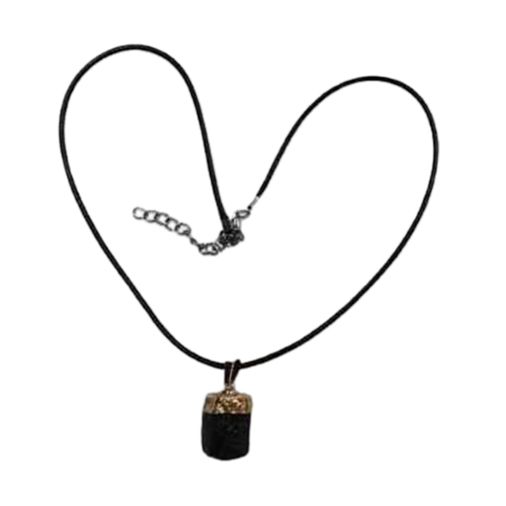 Натуральный кристалл, черный турмалин, грубый кулон, ожерелье