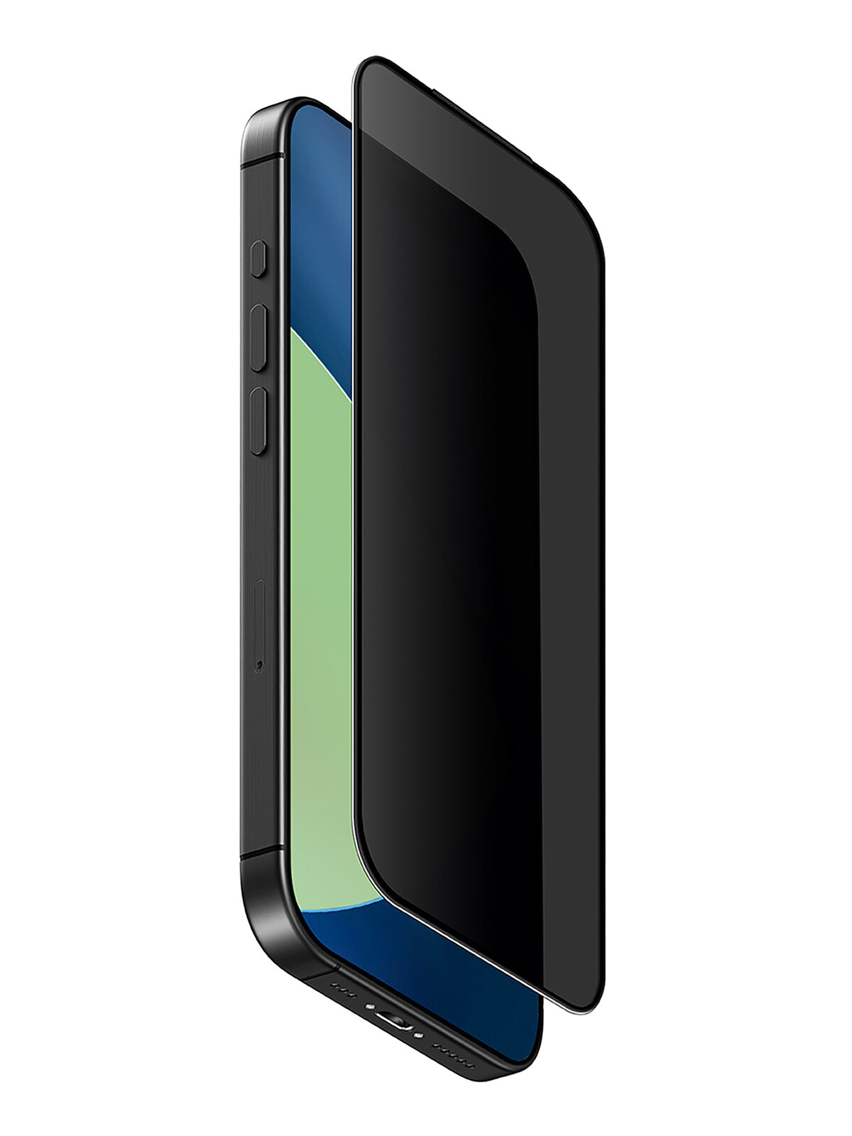 Uniq матовое стекло антишпион для iPhone 17 Pro, OPTIX Privacy AG Matte Anti-Dust Filter Black (+installer)