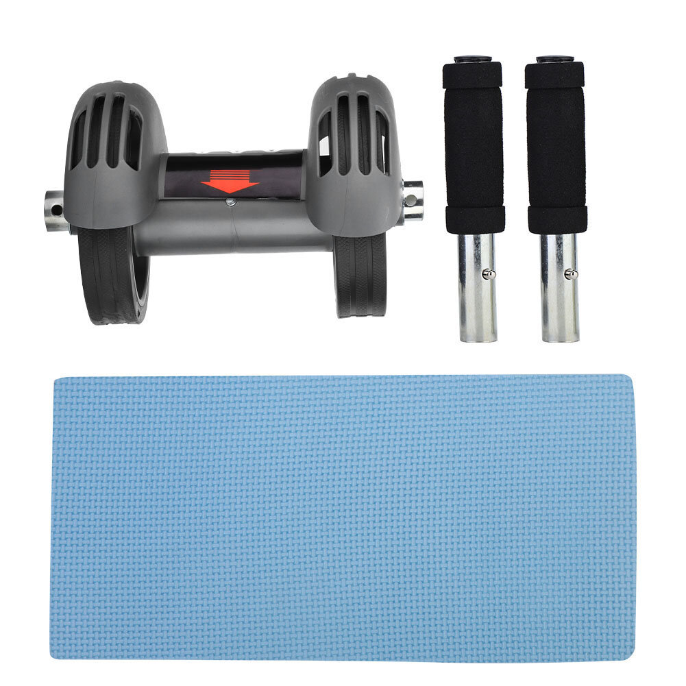 Ab Double Roller Workout System Abdominal Muscle Exerciser Gym Home Fitness EquipmentGray