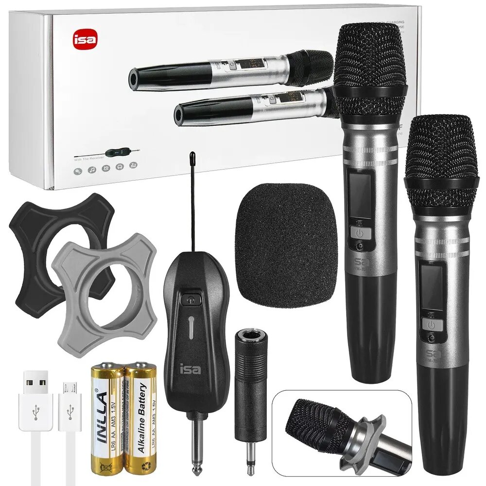 Беспроводной микрофон ISA WM-702, для вокала, динамический, черный