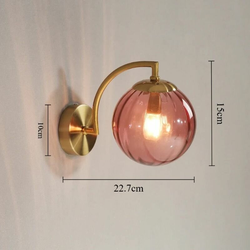 LED Бра с Цветным Стеклом для Гостиной, Спальни и Кухни - Современный Настенный Светильник