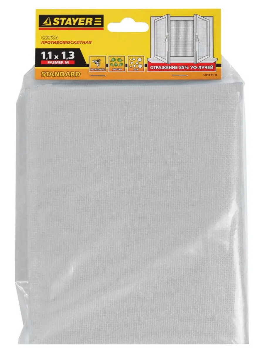 Белая, для окон, 1.1 х 1.3 м, противомоскитная сетка