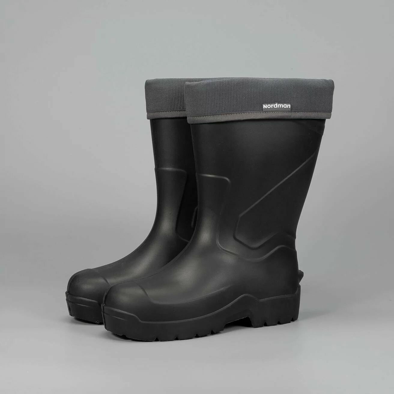Сапоги ЭВА мужские демисезонные ACTIVE с манжетом из вельвета черные (NORDMAN) до -15/арт. 2025-D01/
