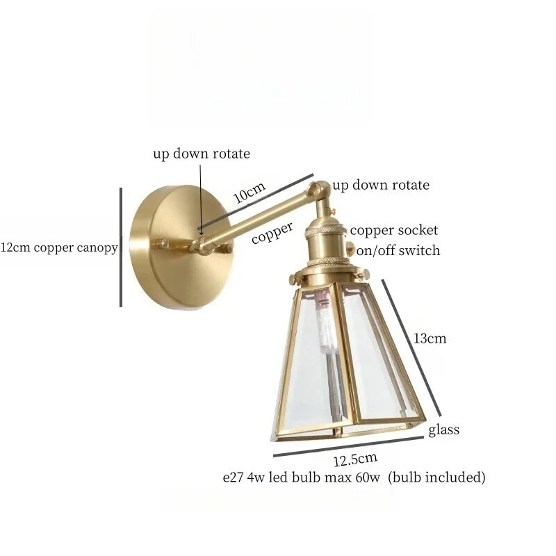 IWHD французские винтажные стеклянные настенные светильники Switch On The Socket
