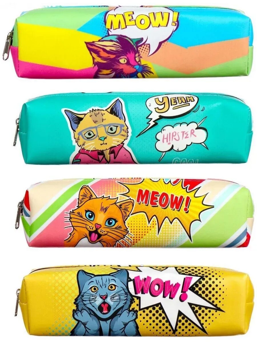 Пенал школьный Прикольный кот