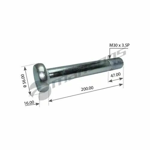 Болт полурессоры (м) с четырехгранником под шляпкой M30x200 BPW