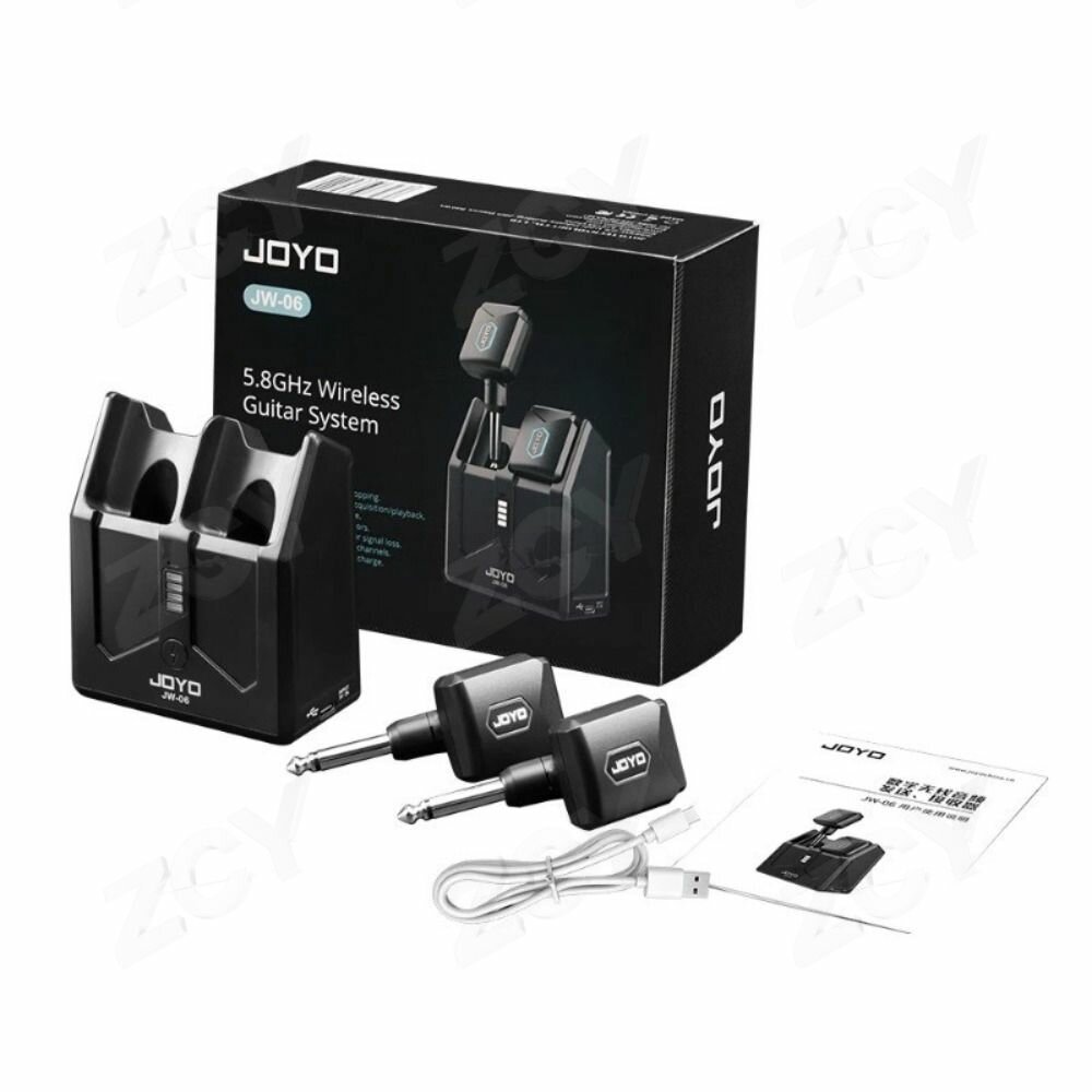 JOYO - Беспроводная Гитарная Система 5.8 ГГц: Цифровой Передатчик И Приемник С Портативным Зарядным Кейсом Для Электрогитары