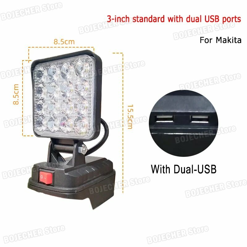 Портативный светодиодный фонарь Makita BL1830 BL1860 18В 3in Standard X USB