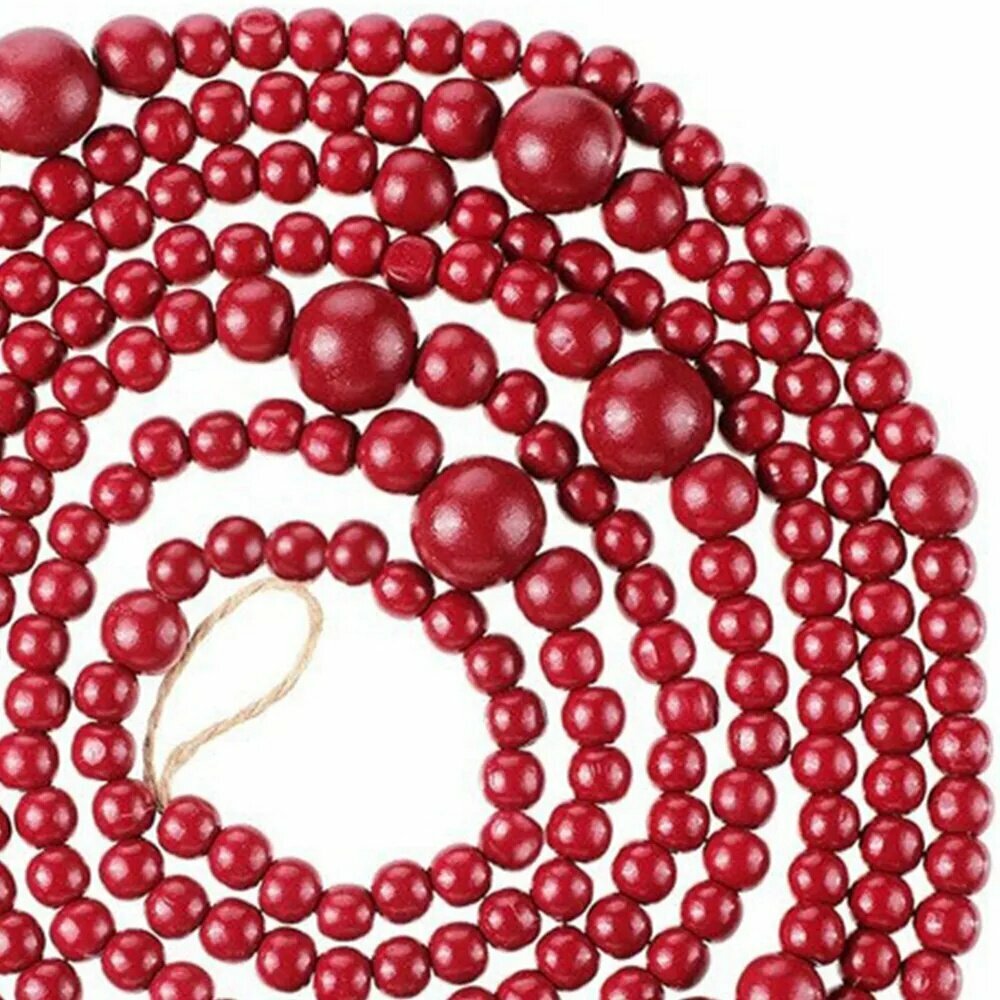 Ручные деревянные бусы для украшения елки и дома