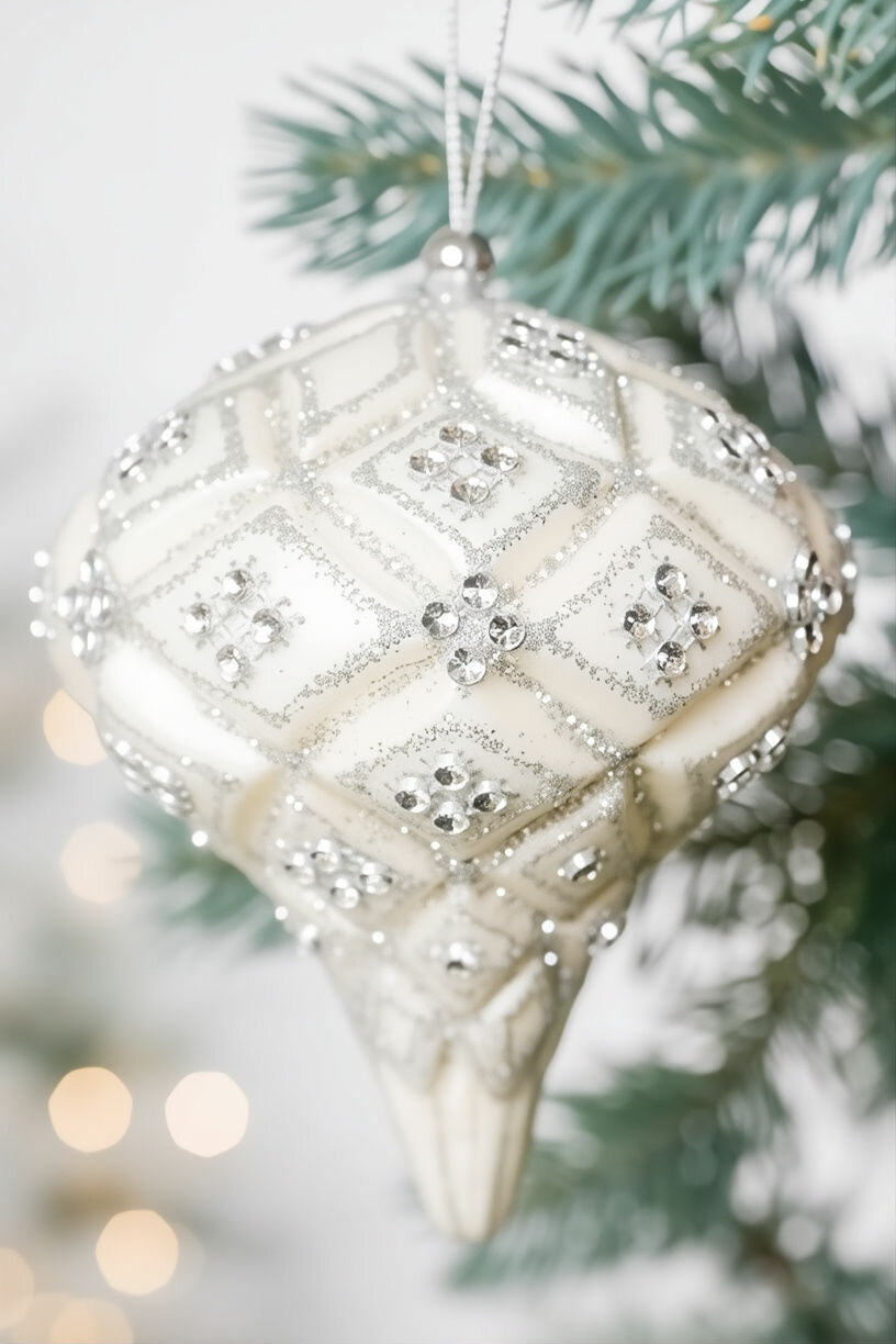 Ёлочное украшение луковка ретро, пенополистирол, серебряный, 7 см, Winter Deco 5001080