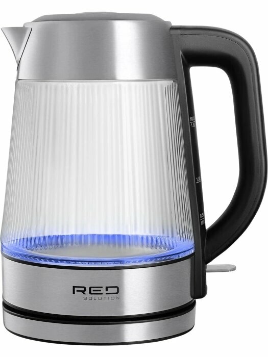 Чайник электрический Red Solution G121 черный/серебристый, стекло/металл/пластик