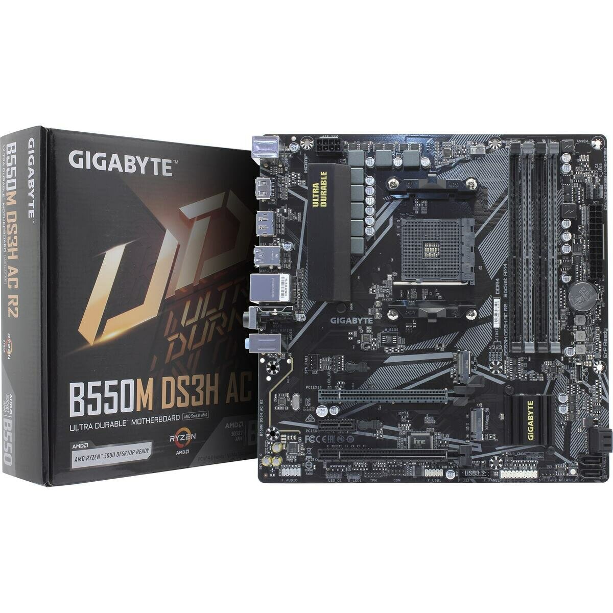 GIGABYTE B550M DS3H AC R2 (RTL) AM4 2xPCI-E HDMI+DP GbLAN SATA RAID MicroATX 4DDR4