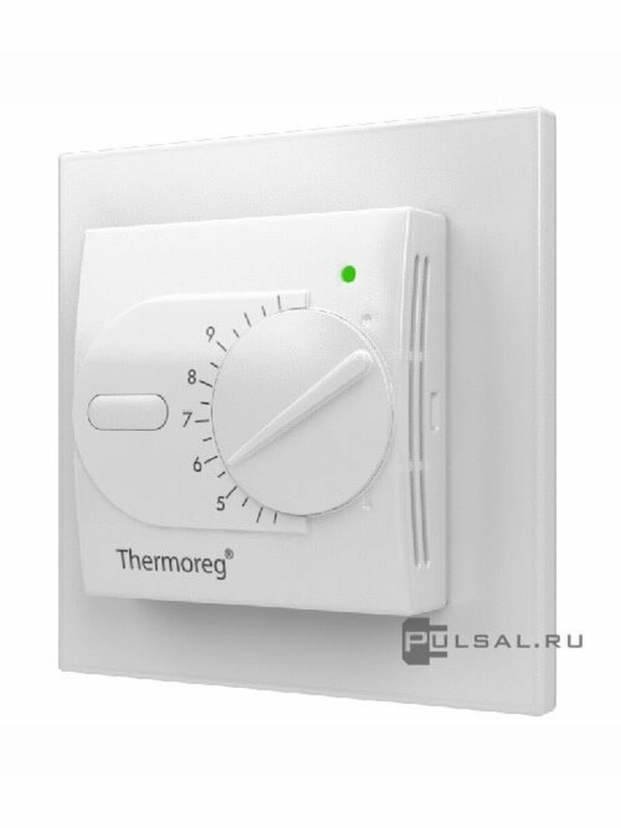 Терморегулятор, 16А, но-контакт, 230В Thermo поворотный без таймера датчик t пола (внешний) пластмасса белый