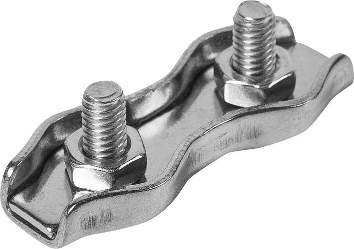 Зажим для троса Крепдил Duplex, двойной, для тросов диаметр 10 мм, покрытие цинк