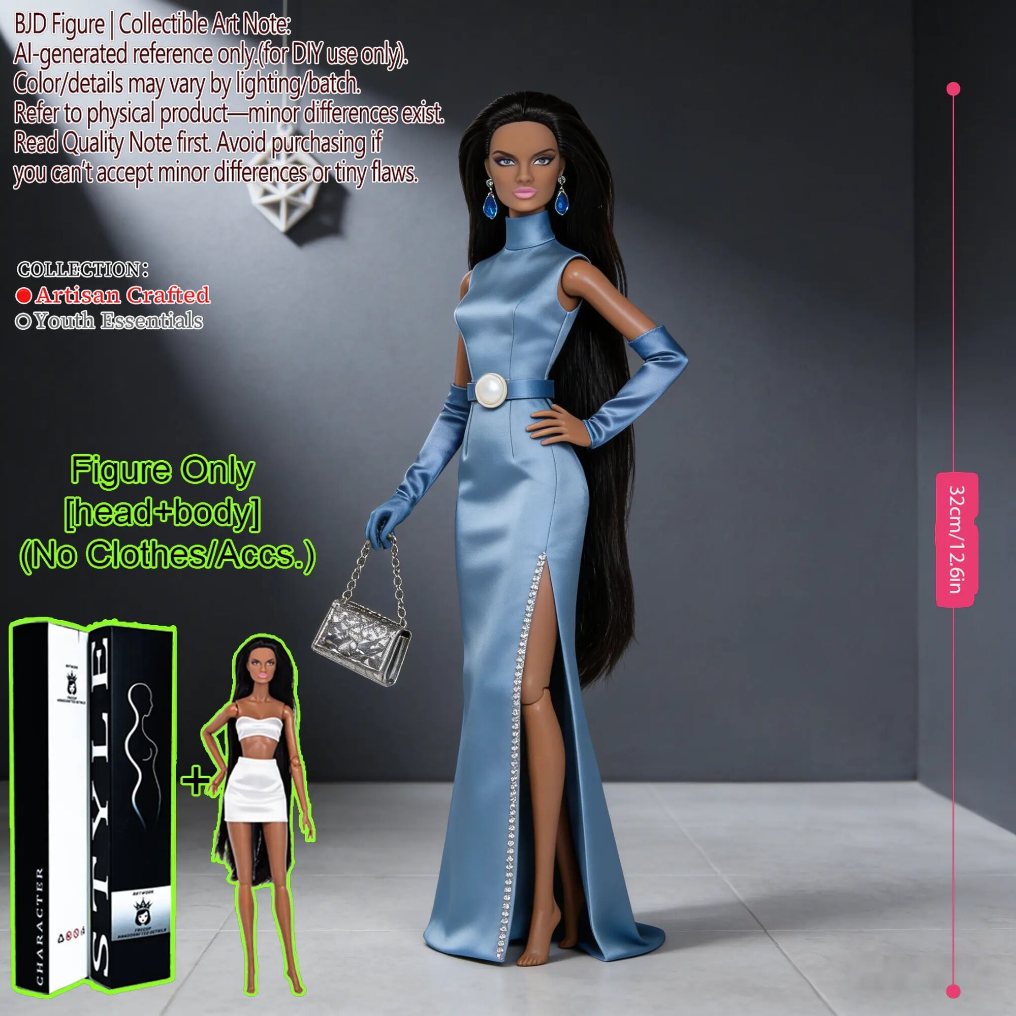 Пластиковая шарнирная кукла BJD 12,6 дюйма