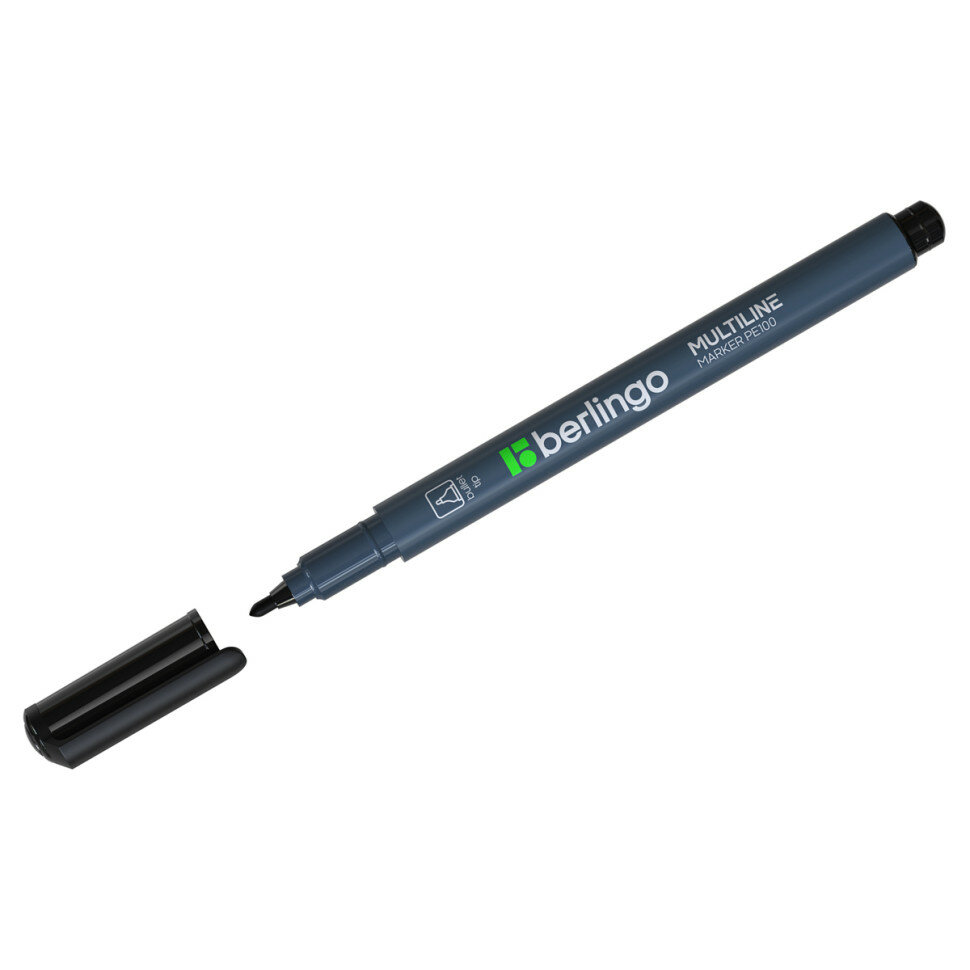 Маркер перманентный Berlingo "Multiline PE100" черный, пулевидный, 1мм, 117150