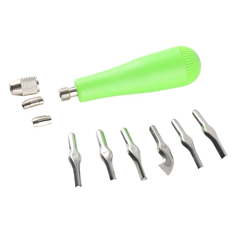 Резец для резиновых штампов с 6 головками, Зеленый