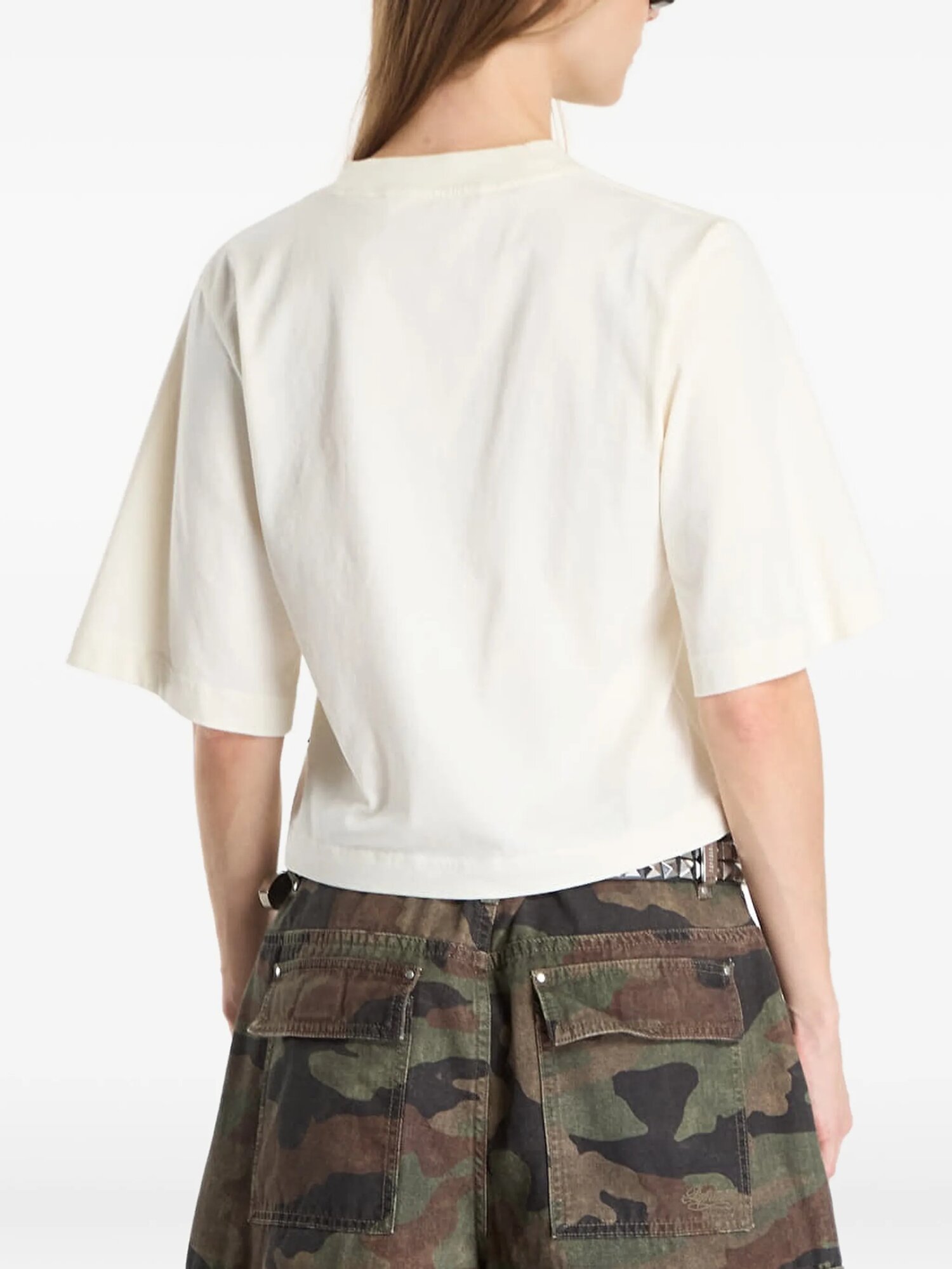 Футболка Palm Angels Curved-logo boxy tee, размер 34 — фото 1