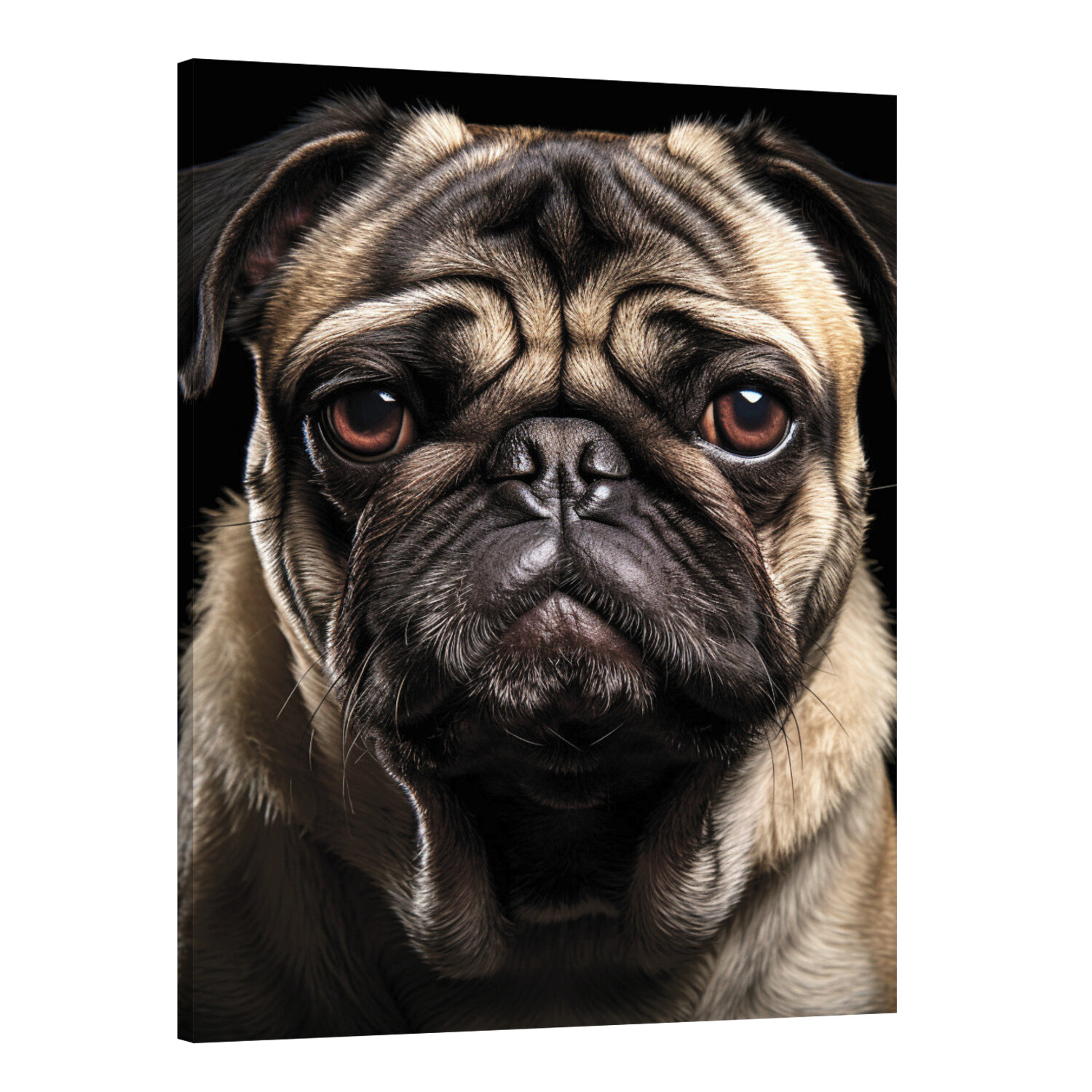 Интерьерная картина 50х70 "Мопс: Гримаса Счастья"