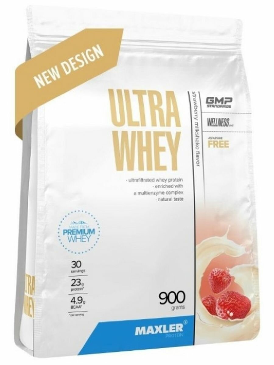 Протеин сывороточный Maxler Ultra Whey 900 g (bag) (Strawberry)