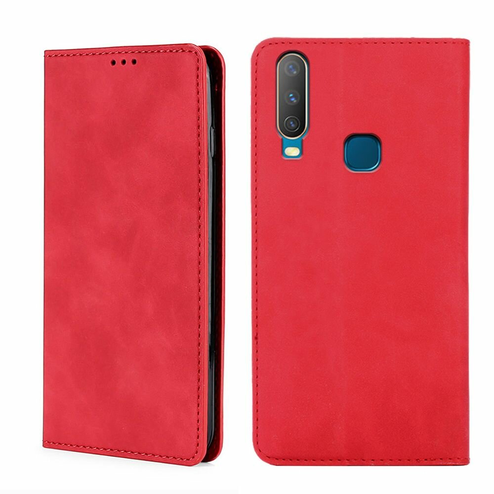 Чехол-книжка MyPads для Vivo Y17 / Y12 / Виво Y12/Y17 мягкое прикосновение (красный)