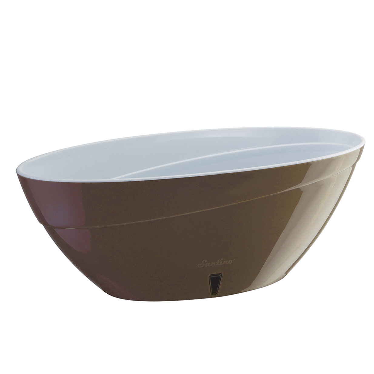 Горшок для цветов Santino Calipso 3,3 литра, шаде-белый, с фитильной системой автополива