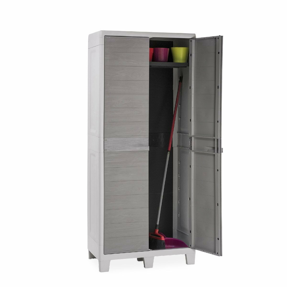 Уличный пластиковый шкаф Toomax Woody's XL Utiliy Light Grey