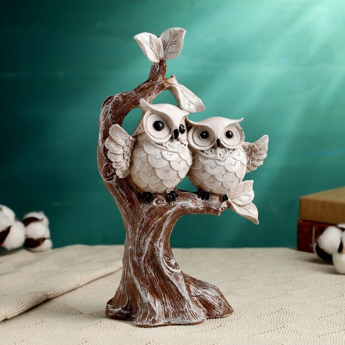 Фигурка полистоун «Совы на дереве», 23×15 см