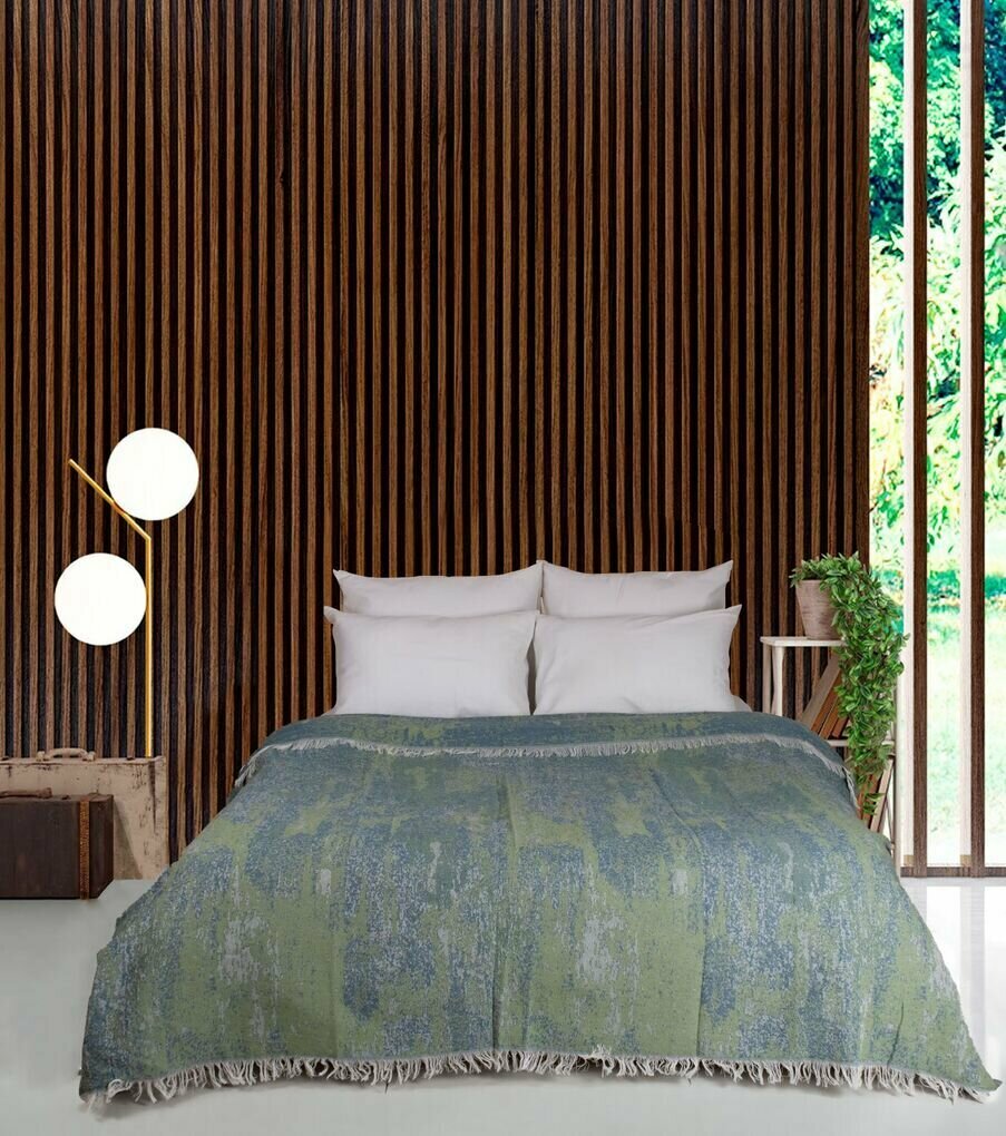 Плед Кипарис, Турция, Евро 200x240, 100% хлопок, Pled зеленый