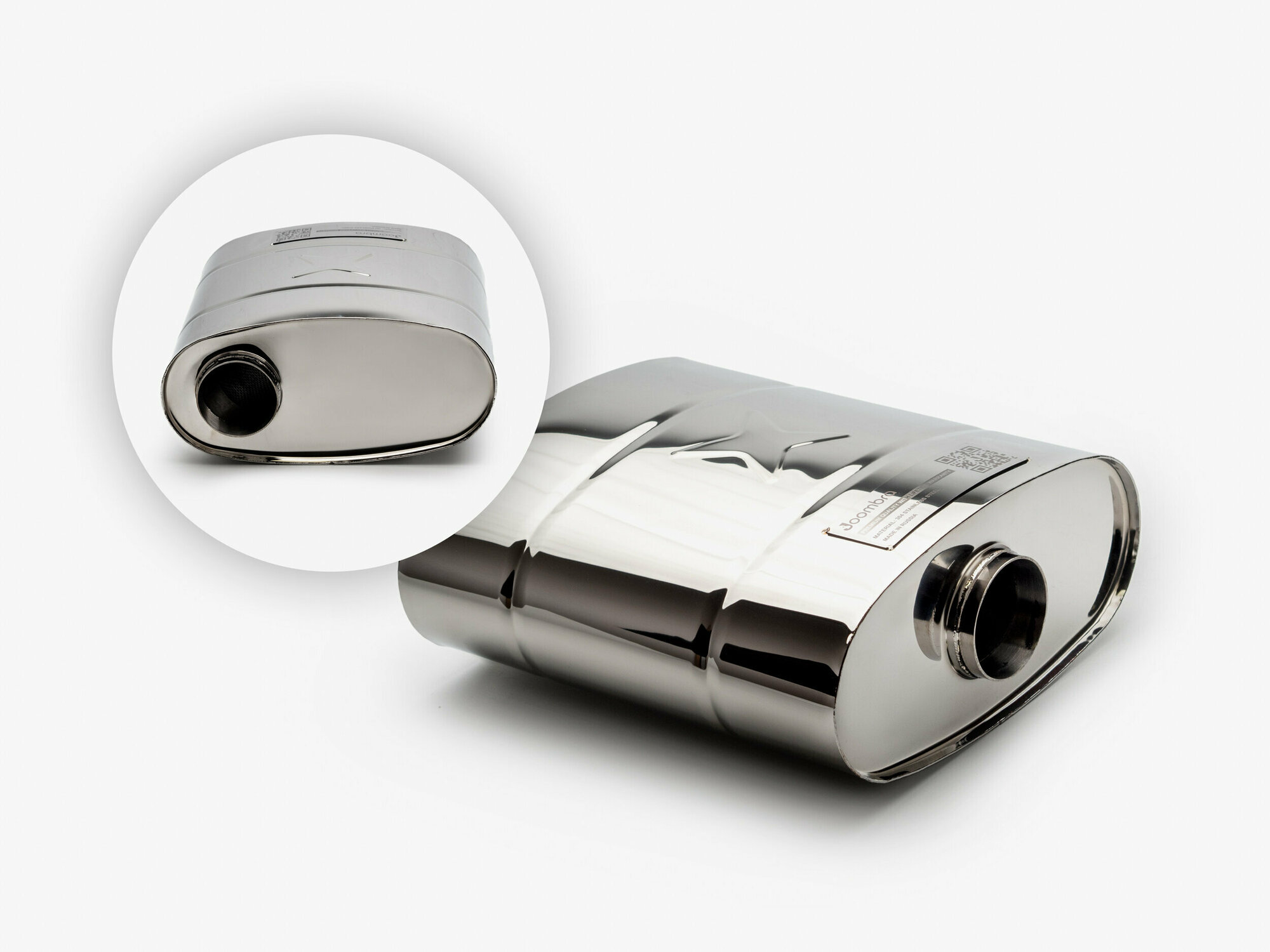 Глушитель Прямоточный Joombra 51 со смещением из Нержавеющей стали для выхлопной системы Автомобиля