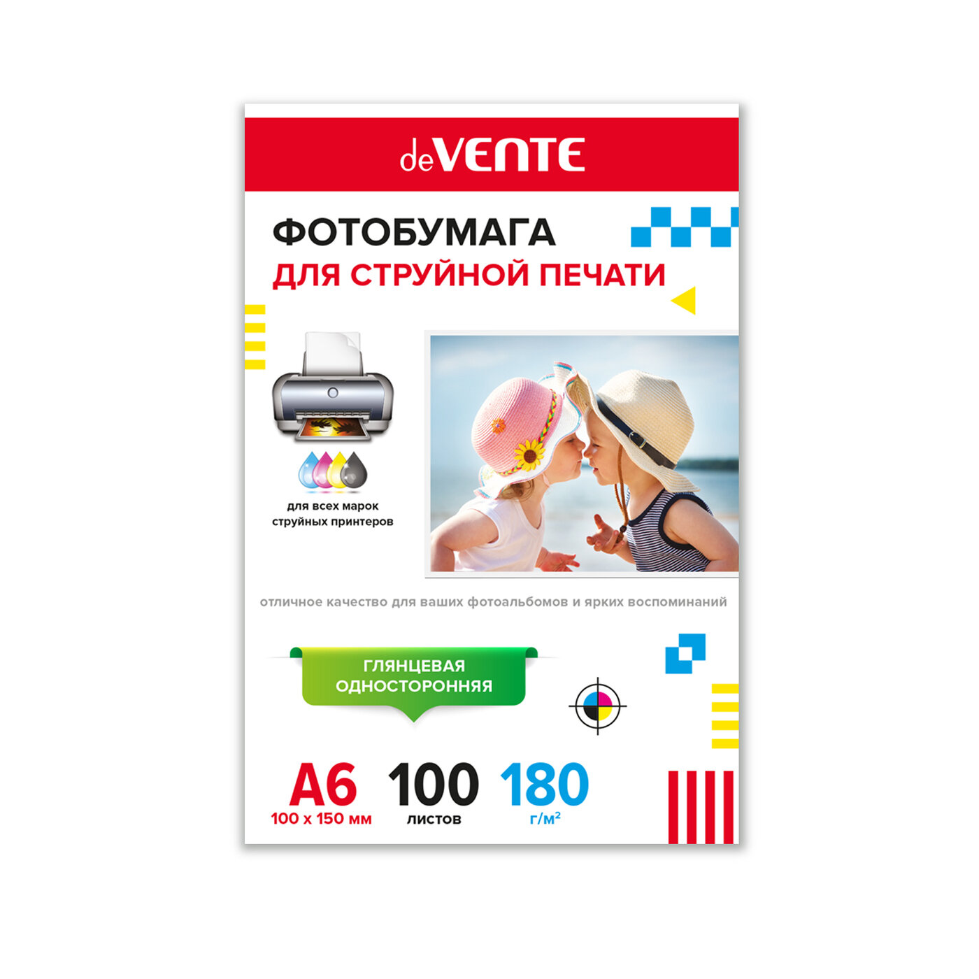 Фотобумага deVente А6 180 г/м глянцевая односторонняя 100 листов