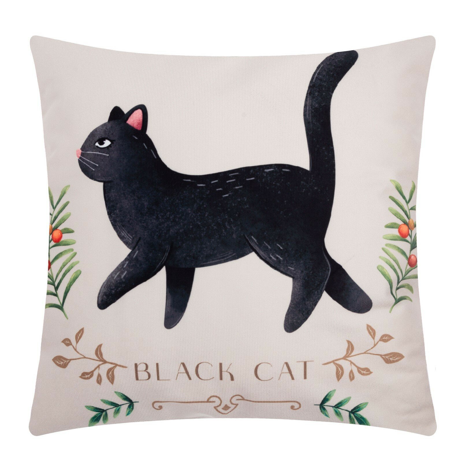 Наволочка декоративная «Этель. Black cat», 40×40 см, велюр