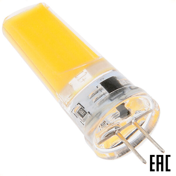 Лампа 3,5Вт 661443 GLDEN-G4-7-C-220-2700К 400Лм COB 220В светод. "капсула" силикон т/б свет General (4 шт. в комплекте)