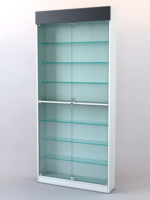 Витрина "шалость" №2-1-900 (задняя стенка ДВП), Белый + Черный