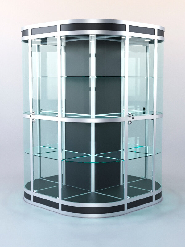 Витрина "островная" №3 (закрытая, задняя стенка - ДВП), Черный