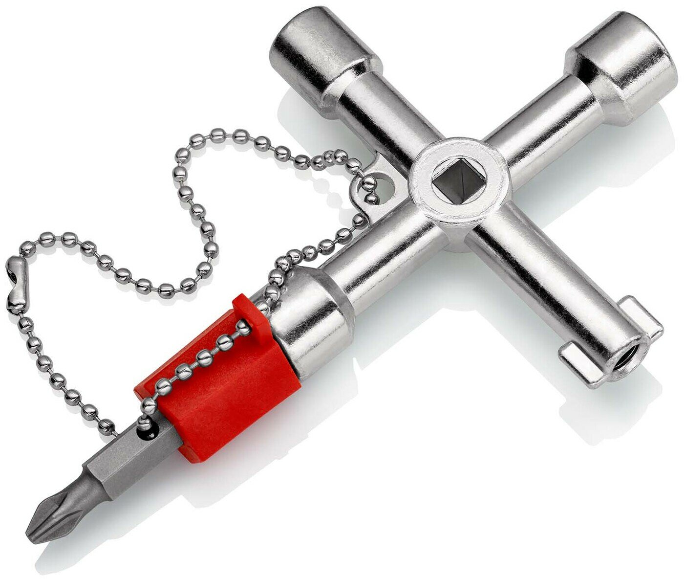 Ключ крестовой 4-лучевой для стандартных шкафов и систем запирания, L-76 мм KNIPEX KN-001103