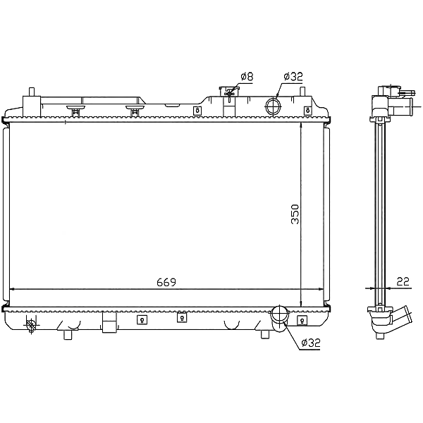 STELLOX 10-25343-SX (1025343_SX / 19010P3F004 / 19010P3F014) радиатор системы охлаждения мкпп\ Honda (Хонда) cr-v 2.0