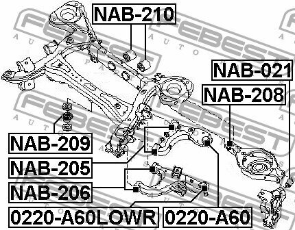 Опора шаровая (NISSAN PATHFINDER R51 2004-) FEBEST, 0220A60 FEBEST 0220-A60