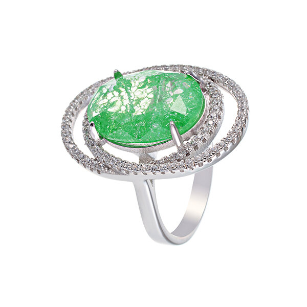 Кольцо, серебро, 925 проба, стекло