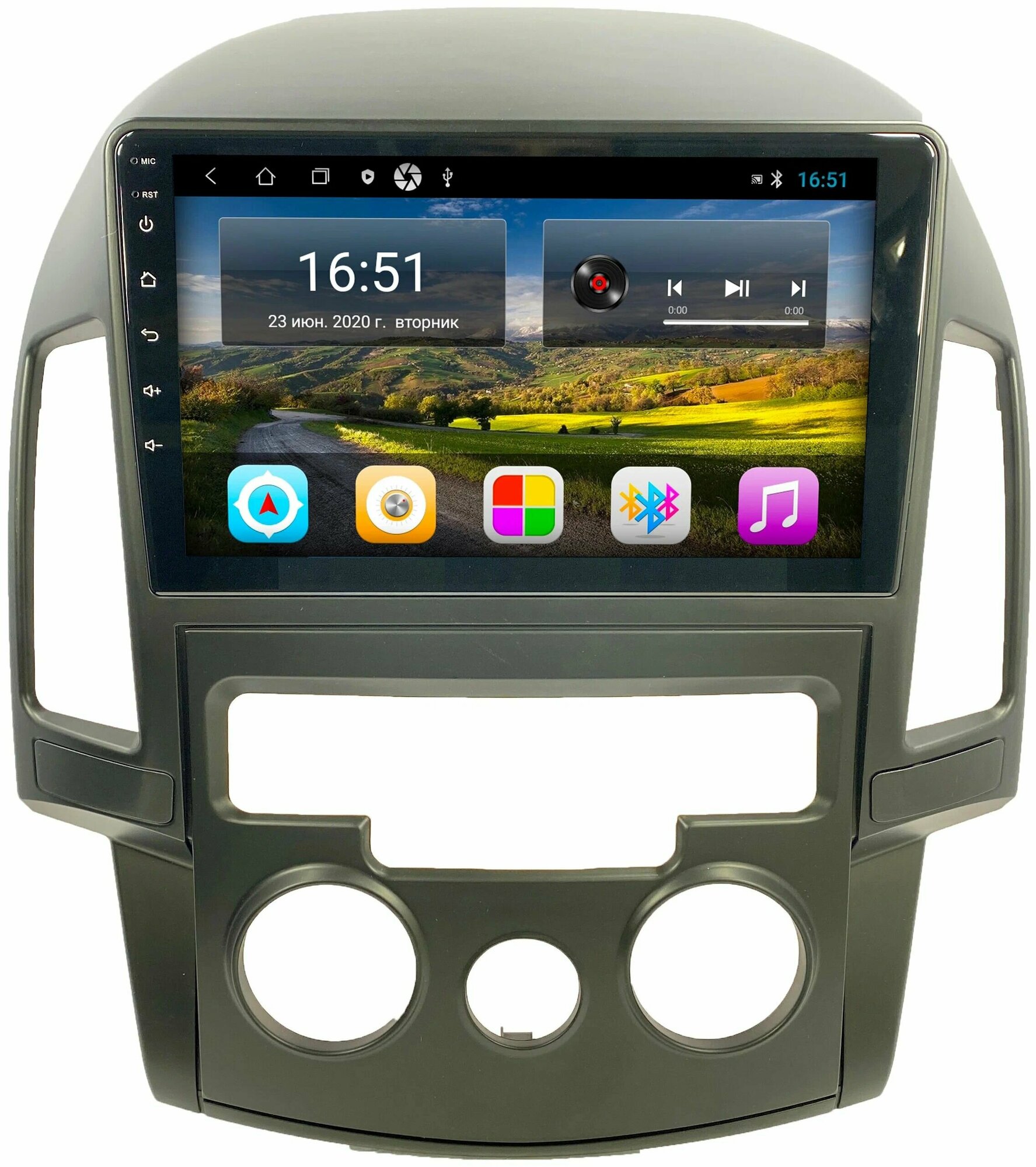 Автомагнитола с рамкой 9 дюймов для Hyundai I30 1 2007-2013 кондиционер / Android 4Gb+64Gb / GPS / Bluetooth / Wi-Fi / FM-радио