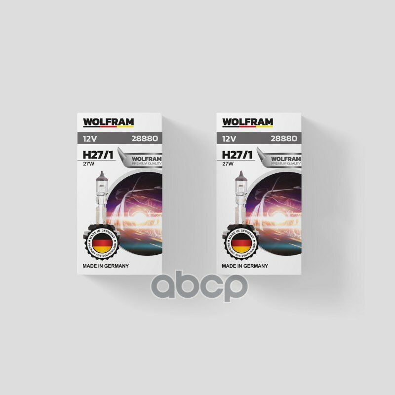 Лампа 12V H27W/1 27W PG13 WOLFRAM HALOGEN BULB 1 шт. картон STRAIGHT SOCKET 28880 WOLFRAM арт. 28880