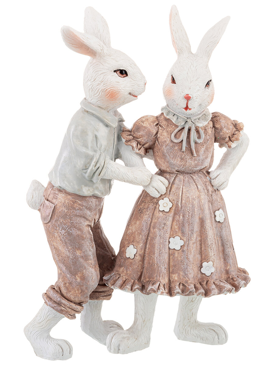 Фигурка декоративная Elan Gallery "Танцующие кролики" 9,5х4,5х14,5 см