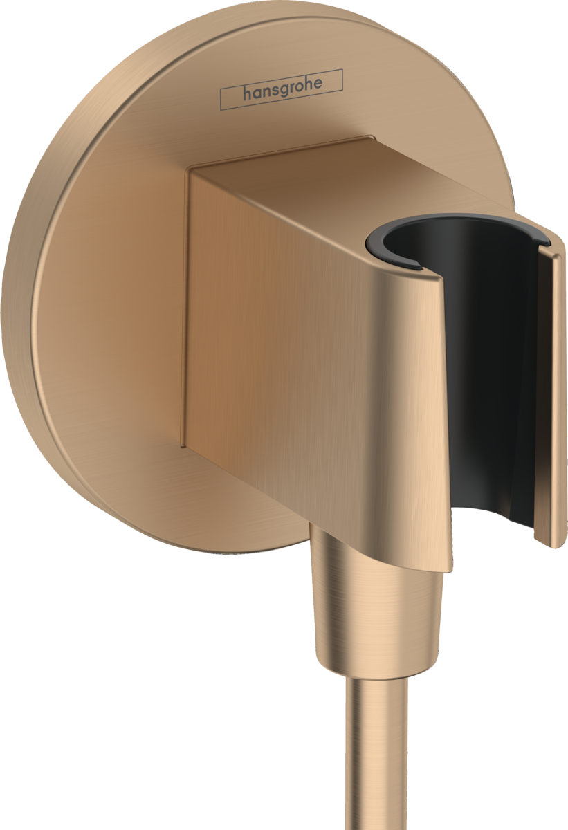 Шланговое подсоединение hansgrohe FixFit Porter S с держателем для душа 26888140, шлифованная бронза
