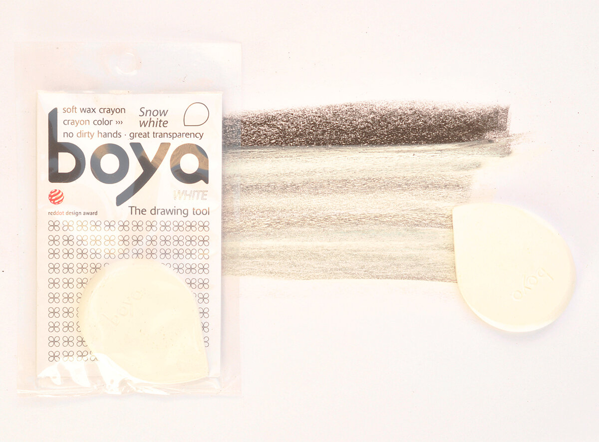 Пастель восковая для рисования Boya, мелок 9 х 14,5 см белый BOYA d.o.o. 1 SET/SNOW WHITE