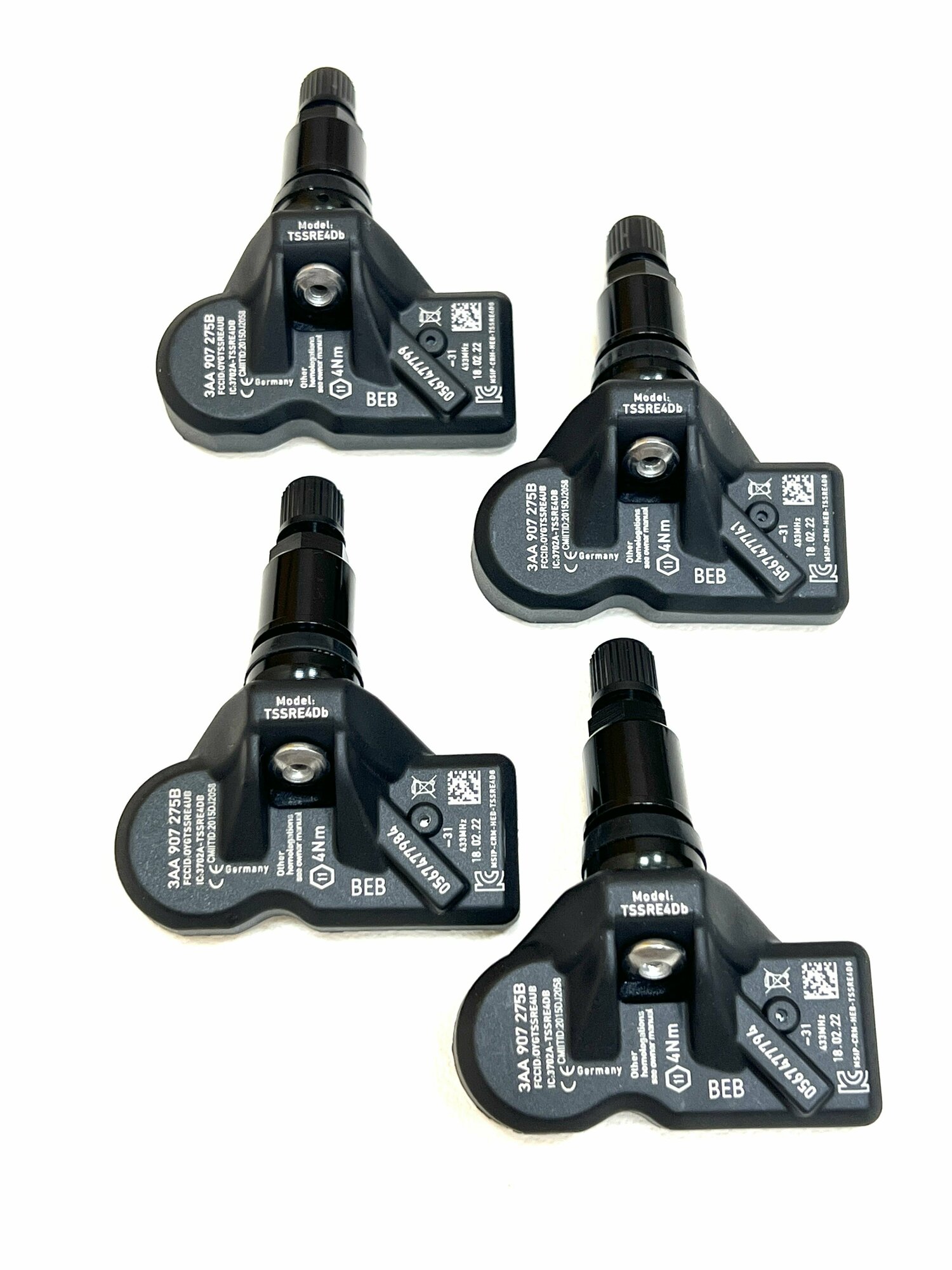 Комплект черных 4-x датчиков давления шин для Vag 3AA907275B 4