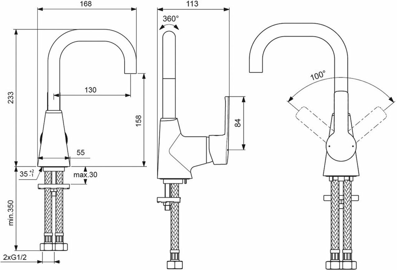 Смеситель Vidima Uno BA235AA для раковины