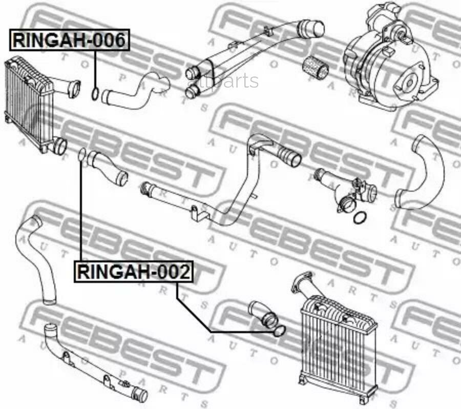 FEBEST RINGAH-006 Кольцо уплотнительное воздушного патрубка Audi A3 Cabriolet 2008-2013 FEBEST RINGAH-006