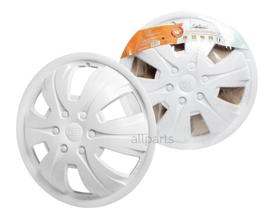 AIRLINE AWCC-16-09 Колпаки колесные 16" "Бест", пер. на газель, белый, к-т 2 шт.