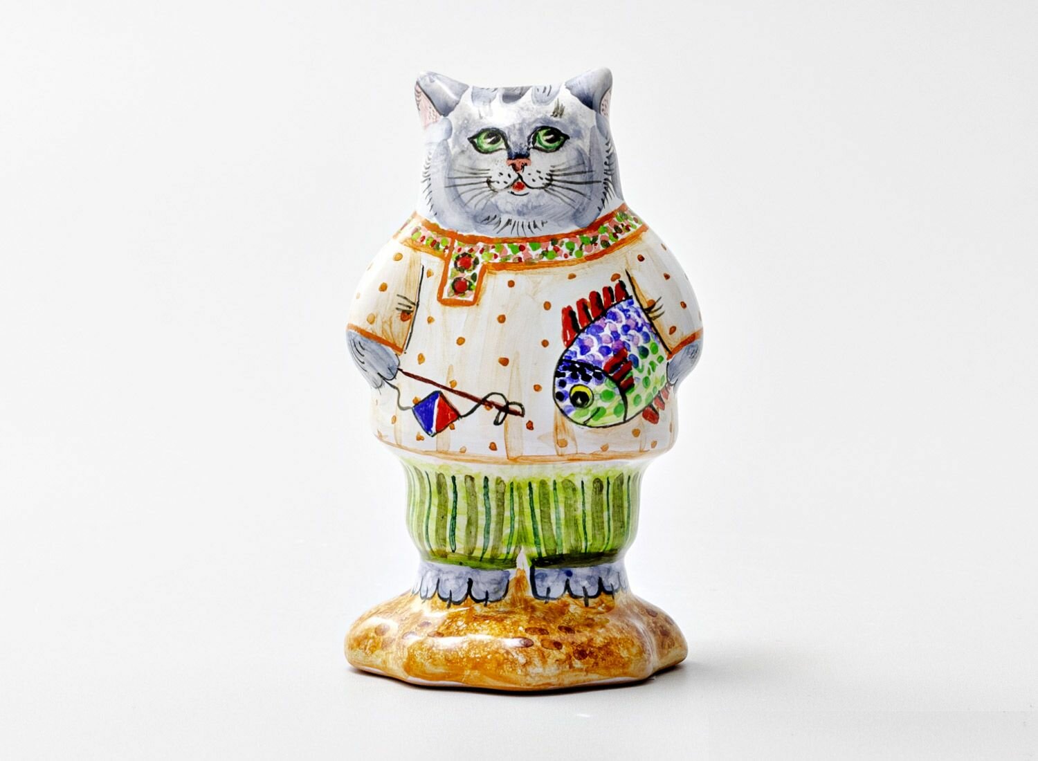 Скульптура Кот с рыбой