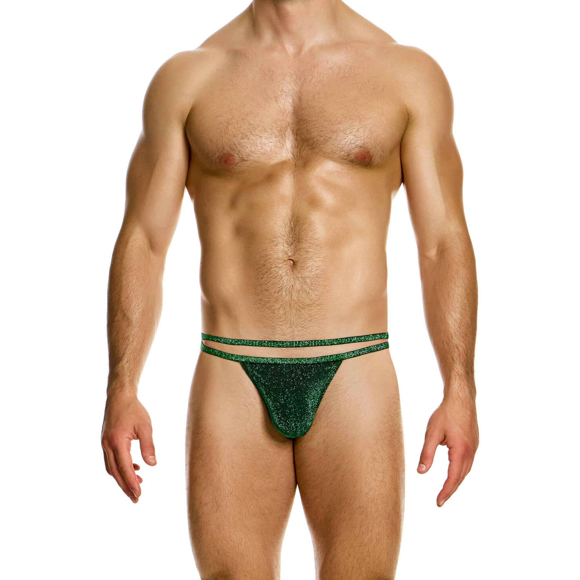 Трусы-стринги "Glitter Thong - Green" / Modus Vivendi / Зеленый / Размер M